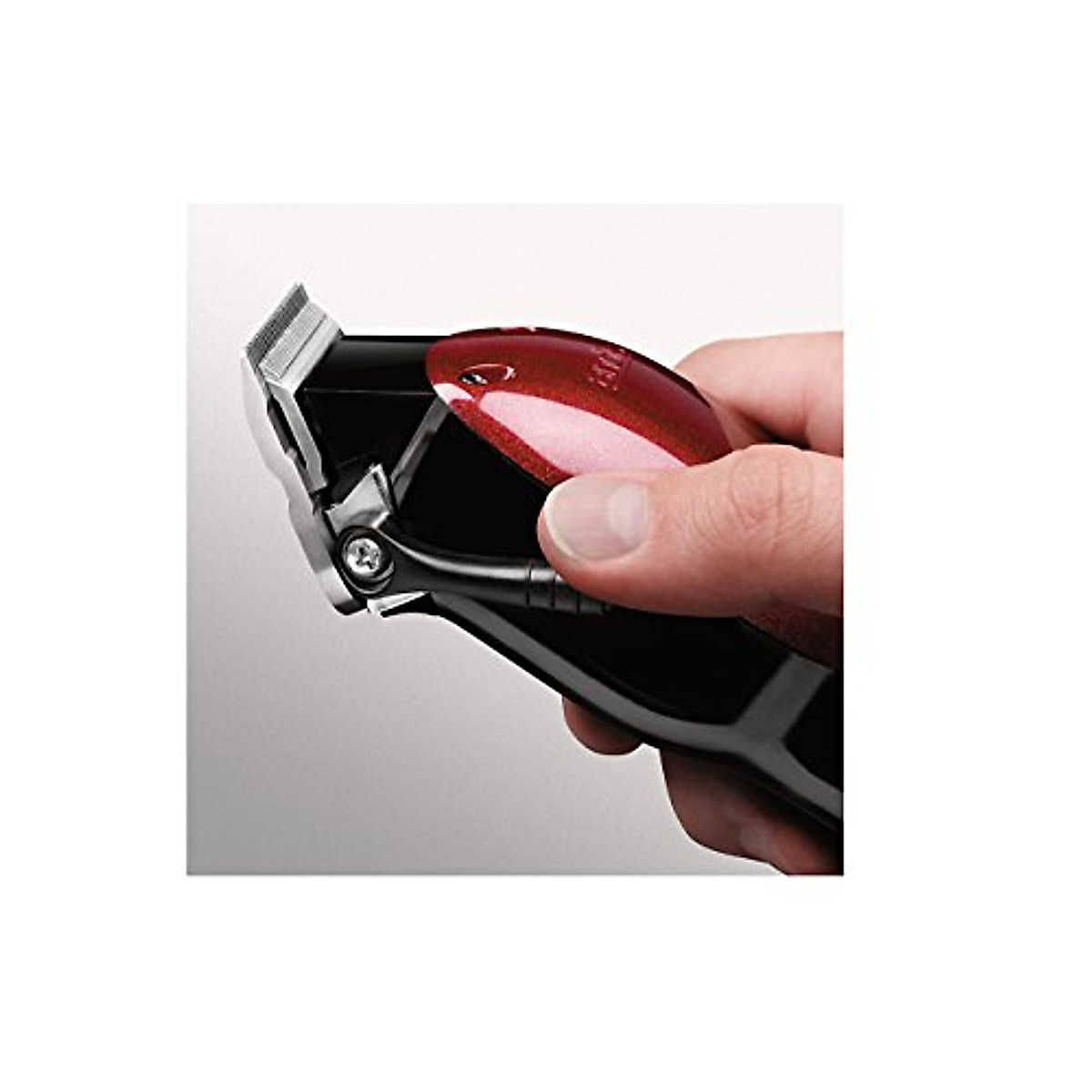 Andis 66215 Professional Envy Hair Clipper – High-Speed Adjustable Carbon-Steel Blade with Powerful Motor, 7200 Cutting Strokes Per Minute, Hanger Loop with Balanced Clipper Red & Black
