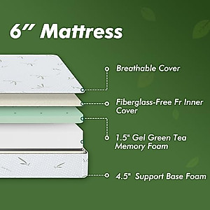 Emerspring 6 Inch Gel Memory Foam Mattress Medium-Firm Mattress, Premium Pressure, Mattress in a Box, CertiPUR-US Certified, Twin