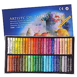 Oil Pastel Set,Professional Painting Soft Drawing Graffiti Art Crayons Washable Round Non Toxic Pastel Sticks for Artist,Kids,Student,Beginner (50 Colors)