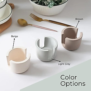 Selegna Diatomaceous Earth Sponge Holder - Drying Rack, Absorbent Stone Kitchen Sink Organizer, Beige (Small)