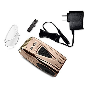 Andis 17220 Pro Foil Lithium Plus Titanium Foil Shaver, Cord/Cordless - Professional Turbocharged Foil Cordless Men’s Shaver with USB Charger - Copper