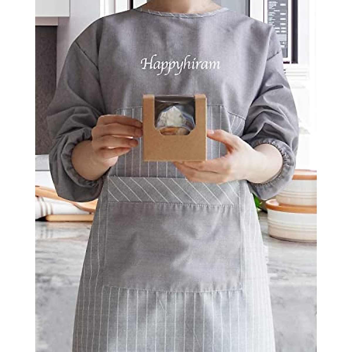 Happyhiram Cupcake Boxes 50 Pcs Brown Kraft Individual Cupcake Box, Single Container Paper Holder with Insert and Window for Muffins Cocoa Bombs Packaging Togo Boxes for Birthdays Party Favor