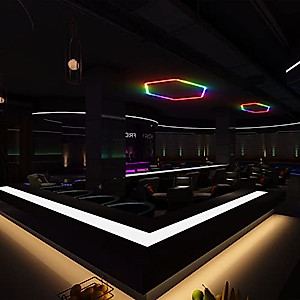 Hexagon LED Garage Light RGB - Hexagon Garage Light with Adjustable Light Color, for Private Garage KTV Bar Basement Gym Lighting(1 Pack)