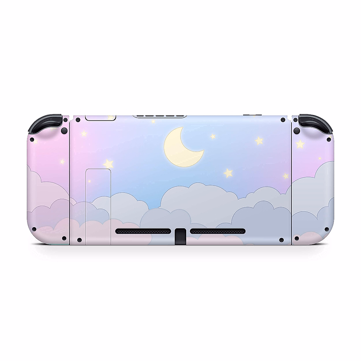 Tacky design Bundle Clouds Skin for Nintendo Switch & Clouds Skin for Pro Controller Set, Pastel Starry Blue Sky Vinyl 3m Stickers Moon Full wrap Cover