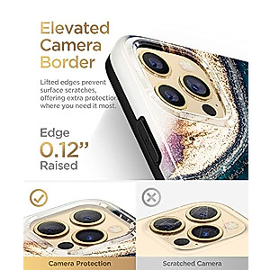 GVIEWIN for iPhone 12 Case and iPhone 12 Pro Case 6.1 Inch 2020, Marble Parttern Ultra Slim Thin Glossy Soft Durable TPU Shockproof Scratch-Proof Phone Protective Covers for Women (Drift Sand/Brown)