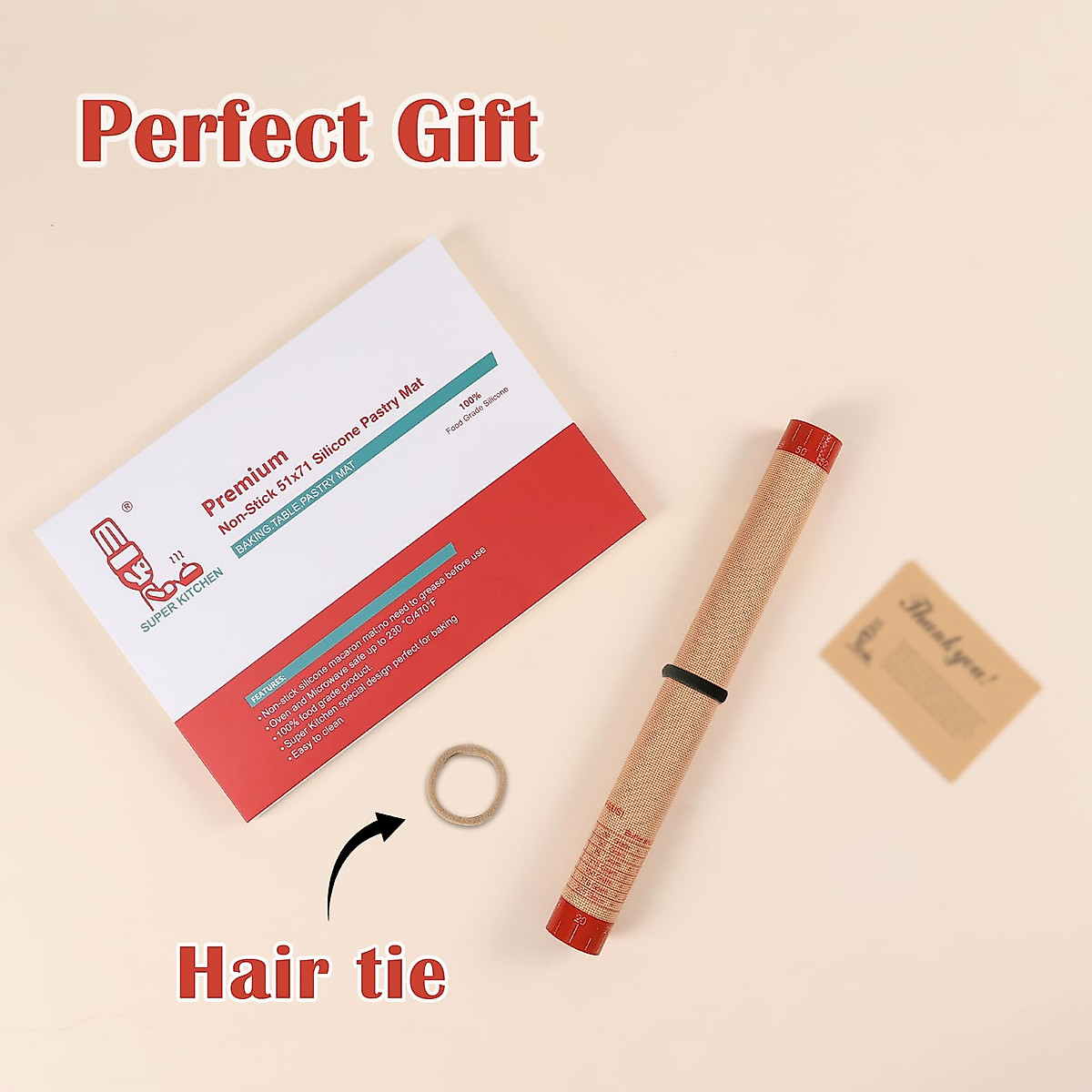 Non-slip Silicone Pastry Mat Extra Large with Measurements 28''By 20'' for Silicone Baking Mat, Counter Mat, Dough Rolling Mat,Oven Liner,Fondant/Pie Crust Mat By Folksy Super Kitchen Red