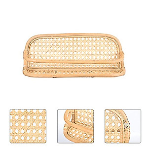 FRCOLOR Rattan Wall Shelf Floating Shelf Decorative Shelves Hanging Basket for Kitchen Bathroom Boho Nursery Wall Decor