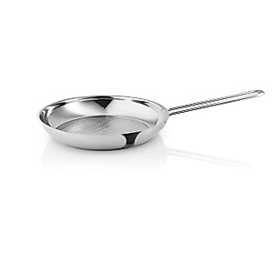 Eva Trio | Frying pan Ø 28 SS honeycomb | With "waffle bottom" - a special pattern that prevents food from baking | stainless steel