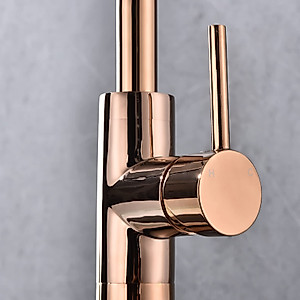 LFGUD Floor Mount Bathtub Faucet, Gold Finished Brass Bathroom Freestanding Tub Filler Single Handle Tub Spout