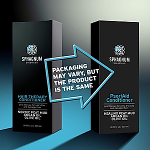 Sphagnum Botanicals Psoriasis Conditioner - Peat Mud Treatment for Thin, Dry and Damaged Hair. Best Hypoallergenic Minerals with Argan & Olive Oil for Silky Hair. Paraben, Sulfate Free. 8.45 oz