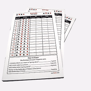 Euchre Score Pads (3 Pads, 50 Sheets Each) Enjoy The Original. Made in The USA.