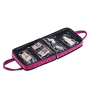 DeNOA Knitting and Sewing Compact Accessory Folder, Removable Velcro Inserts, Storage Carrying Case, Orchid