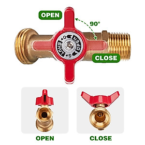 WADEO IBC Tote Adapter, 2.44" Fine Thread Adapter for 275-330 Gallon IBC Tote Tank, Brass Water Shut-Off Valve Faucet (1/2" Male NPT Inlet ×3/4" GHT Outlet) - with Garden Hose Quick Connector, White