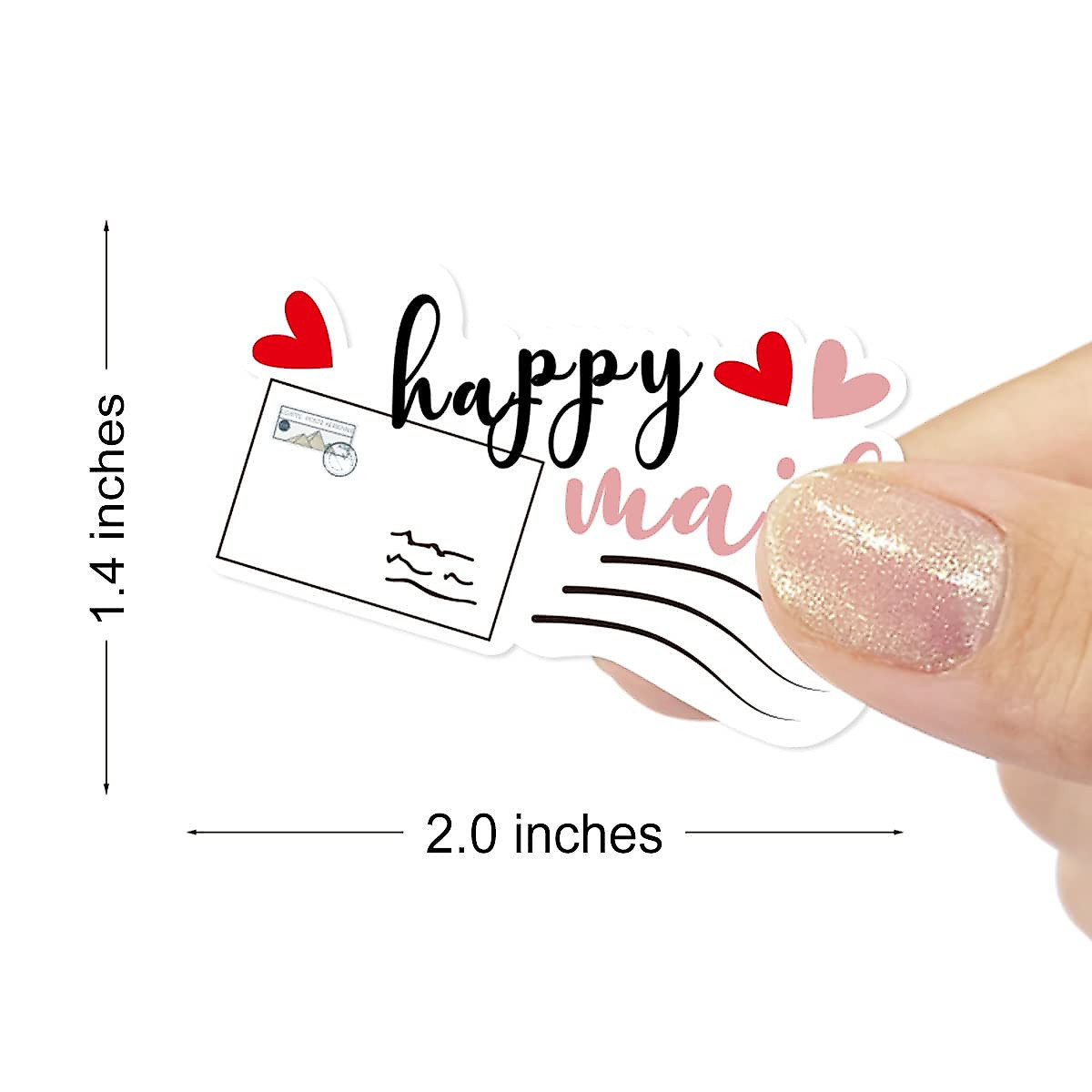 Happy Mail Stickers,Thank You Stickers,Handmade Stickers,Small Shop Stickers,Envelopes Stickers for Small Business, Online Retailers,Handmade Goods,500 Labels Per Roll