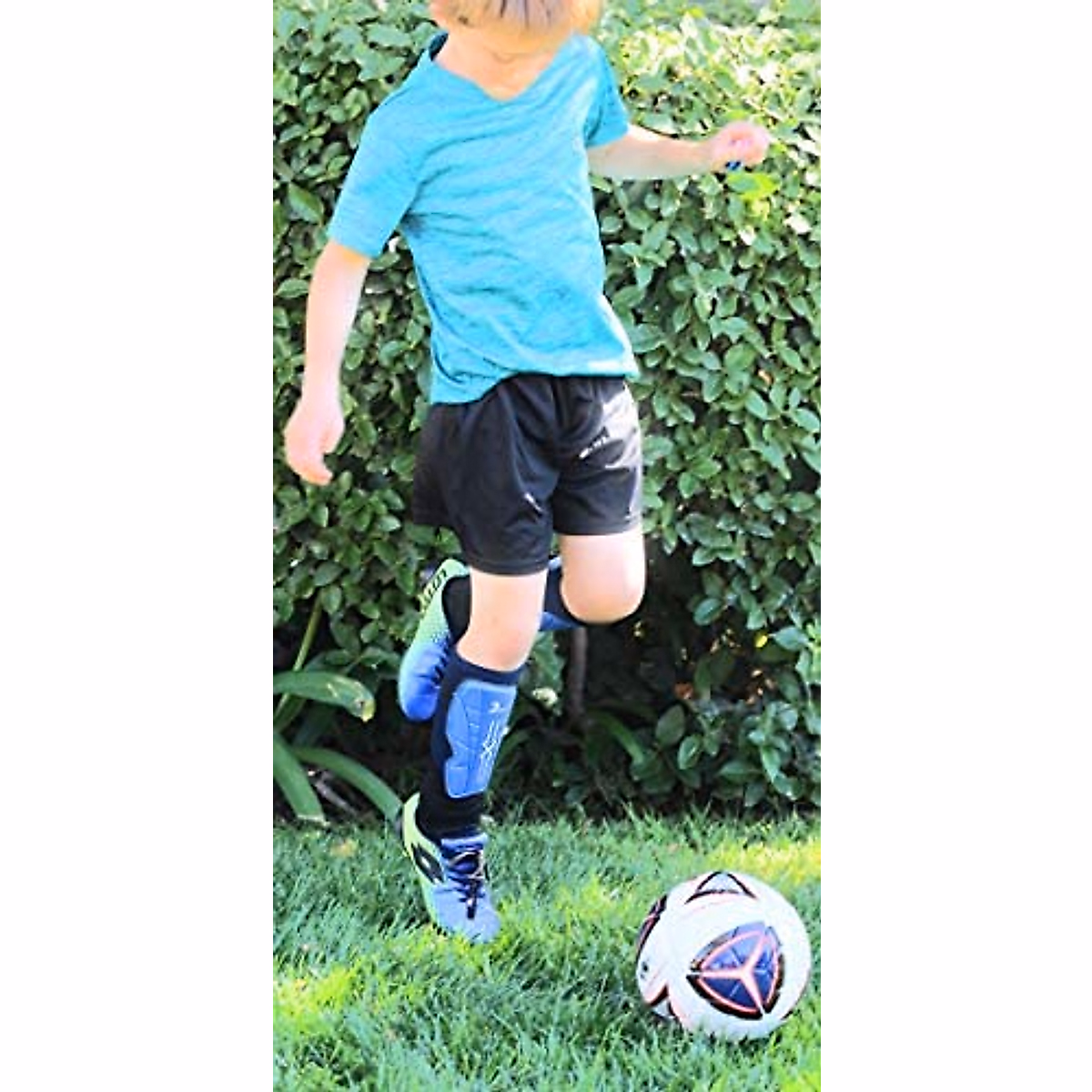 Kids Shin Guard XS Size fits Most Kids Ages 3-5 (Blue)