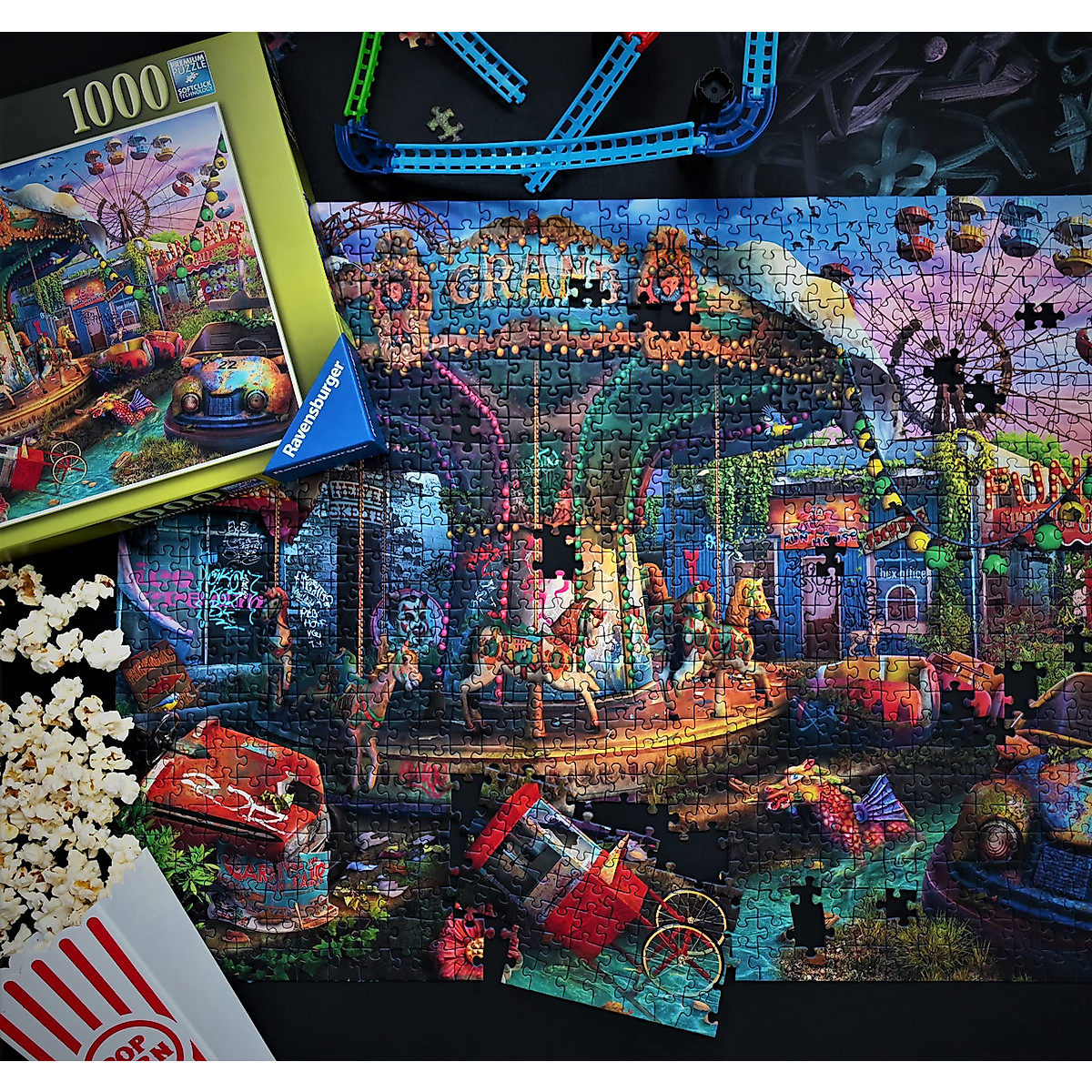Ravensburger Abandoned Series: Gloomy Carnival - 1000 Piece Jigsaw Puzzle for Adults | Unique Softclick Technology | Premium Quality Material | Ideal for Family Fun Idea