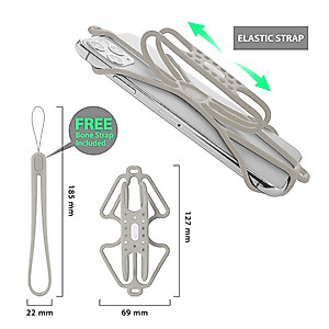 【Bone】 Running Phone Holder with Wrist Lanyard Armband Exercise Gym Jogging Workout for iPhone 13 Pro Max Mini 12 11 X XS 8 7 6 6s iPod Samsung Galaxy Note Ultra S20 S10 S9 S8 (Run Tie Handheld-Gray)
