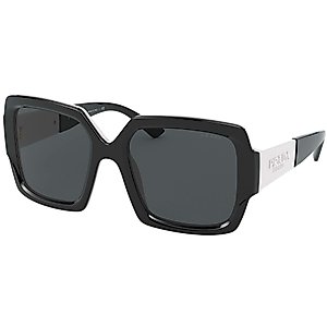 Prada PR 21XS Women's Sunglasses Black/White/Dark Grey 54