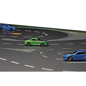 CALLPHA Race Track Scene Mat Vehicles Model Turbo Racing 1/76 Mini RC Car Parts Plastic Rubber Race Track (90 * 60cm)