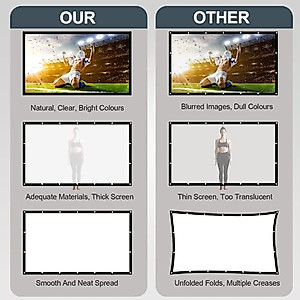 Cinop 150 inch Projection Screen, 16:9 Foldable Anti-Crease Portable Projector Movies Screens for Home Theater Outdoor Indoor, Support Double Sided Projection for Soccer Games, Live Sports, Party...