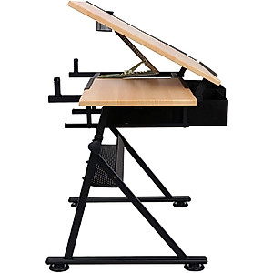NOVA MICRODERMABRASION Adjustable Height Drafting Desk Drawing Table Tiltable Tabletop for Reading, Writing Art Craft w/Stool and Drawers