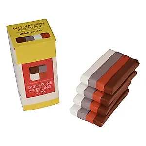 School Smart Modeling Clay for School and Home Use, Permanently Soft Design, 5 Pounds, Assorted Earthtone Colors