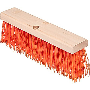 SPARTA Flo-Pac Plastic Floor Sweep, Heavy Sweep for Cleaning, 16 Inches, Orange
