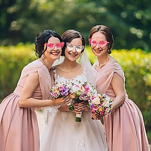 Chicpop 8 Pairs Heart Shaped Frameless Glasses Trendy Transparent Candy Color Eyewear for Party Favor