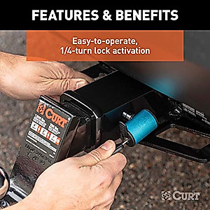 CURT 23504 Right-Angle Trailer Hitch Lock, 5/8-Inch Pin Diameter, Fits 2 or 2-1/2-Inch Receiver