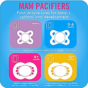 MAM Air Day & Night Baby Pacifier, for Sensitive Skin, Glows in The Dark, Boy , 6-16 Months (Pack of 3)(Packaging may vary)