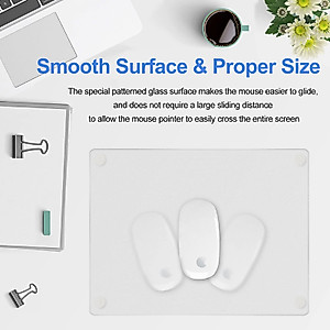 ARTISTEM Mouse Pad, Non-Slip Tempered Satin Glass Mousepad for Gaming and Working Office and Home Desk Accessories Desk Decor Fast Accurate Safe Durable and Easy to Clean 11.22"x10.42"(Performance)