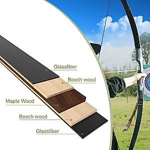 Black Hunter Takedown Recurve Bow, 60" Right Handed with Ergonomic Design for Outdoor Training Practice (30lb, Right)