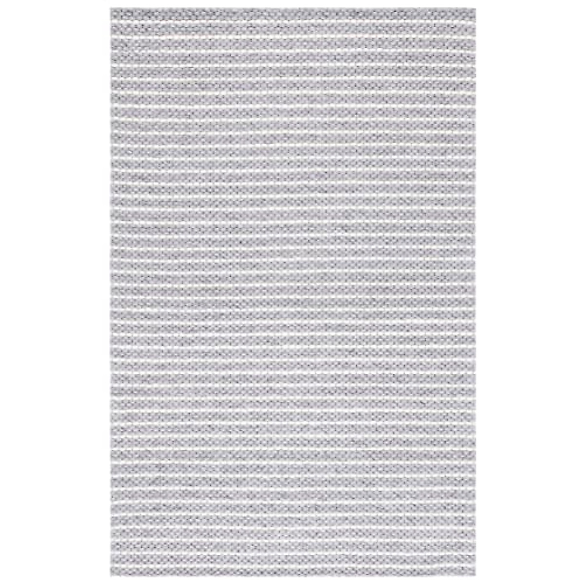 SAFAVIEH Marbella Collection Area Rug - 6' x 9', Grey & Ivory, Handmade Fringe Wool, Ideal for High Traffic Areas in Living Room, Bedroom (MRB207F)