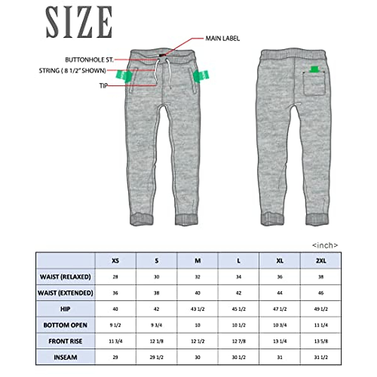 Southpole Men's Basic Active Fleece Jogger Pants-Regular and Big & Tall Sizes, HCH, M