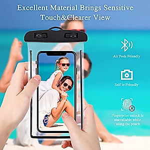 Molain Waterproof Case, 2Pack Universal Waterproof Phone Pouch Bag, Waterproof Cell Phone Dry Bag Compatible, Phone Pouch for Outdoor Water Sports, Boating, Hiking, Kayaking, Fishing Black