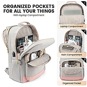 LOVEVOOK Laptop Backpack for Women Fashion Work Backpack Large Capacity Nurse Teacher Bag Cute Computer Bookbag with Separate Laptop Compartment 15.6 Inch for Business,Travel, School, College