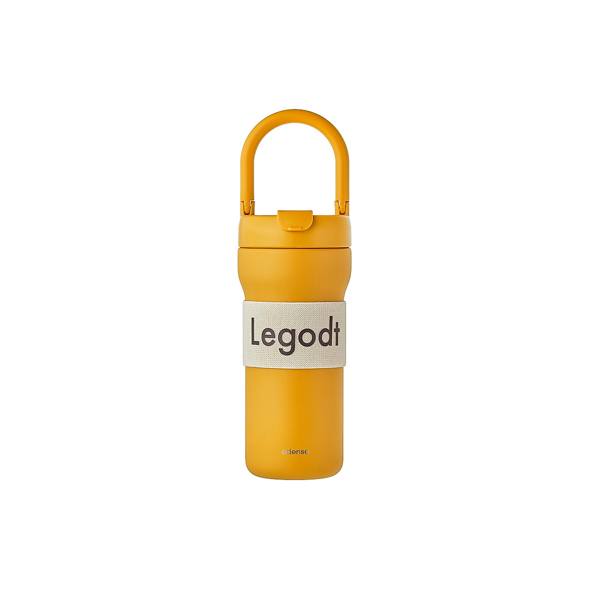 Odense Legodt 2 Way Tumbler 24oz with 2 in 1 Lid & Flexible Handle - Straw Available Insulated Travel Coffee Mug with Leak Proof - Double Stainless Steel Keeps Drinks Hot or Cold(Tangerine Yellow)