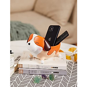 SEINHIJO Dog Candy Dish Cookie Plates Nuts Bowl Jewelry Tray Animal Arts Statue Sculpture Polyresin Figurine 6.7 inch