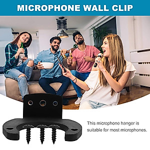 ARTIBETTER Microphone Holder for Mic Stand 4pcs Microphone Wall Hanger Wall Mounted Mic Holder Bracket Rack Clamp for Home Office Microphone Accessories Mic Holder for Stand