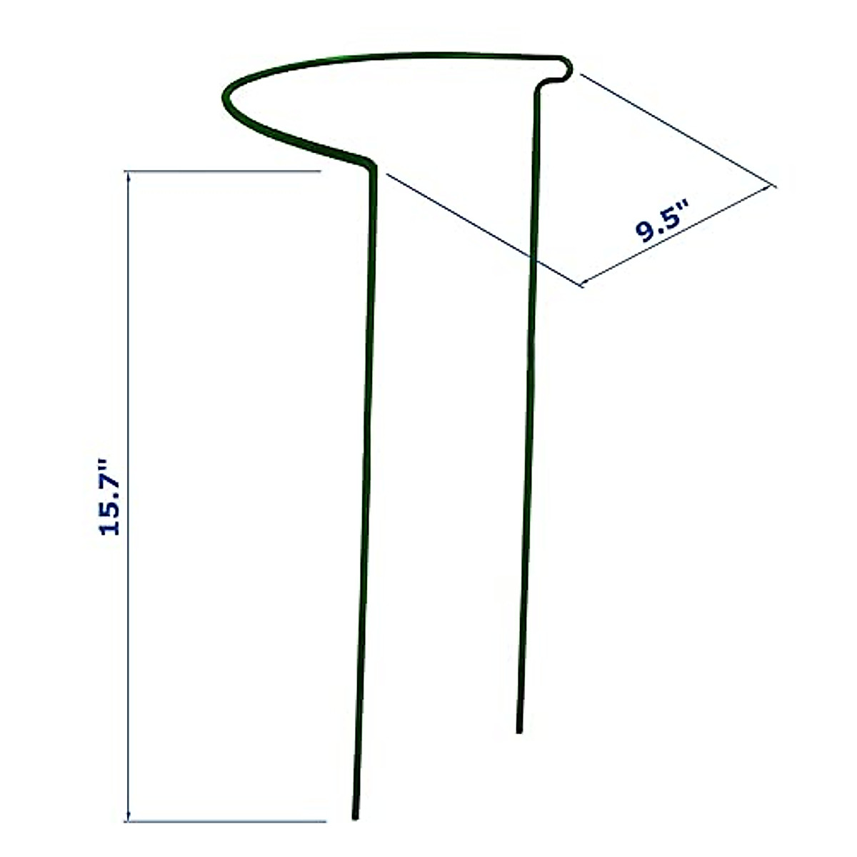 MTB Garden Plant Support Stake, 12-Pack Metal Half Round Tall Plant Support Ring Hoop, 9.5-in Wide x 15.8-in High Plant Cage for Tomato,Peony,Vegetable and Flowers Vine