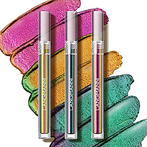 LANGMANNI Liquid Glitter Eyeshadow Chameleon Eyeshadow Makeup,Metallic Changing Long-lasting Holographic Glitter Multichrome Eyeshadows (C-Ember)