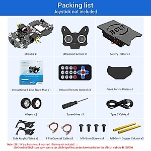 ELECROW STEM Projects Toys for Kids Ages 6+, Coding Robot Kit for Teens Learning Programming, Bulid Robot Toy Car, Electronics & Science Education Toys for Boys and Girls, MicroPython Program