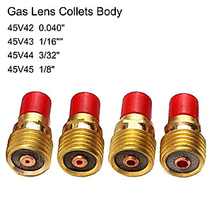 Zinger 37pcs TIG Welding Torch Gas Lens Kit Accessories for DB SR WP 9 20 25 Tig Welding Torch,with #10 Pyrex Cup+Alumina Nozzle+Collet+Gas Lens Collets Body +Cup Gasket etc