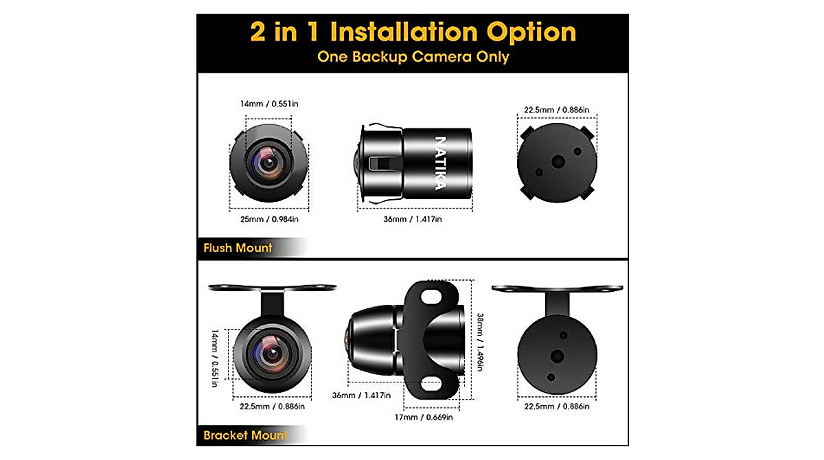 NATIKA Backup/Front/Side View Camera: No Distortion Effect Starlight ...