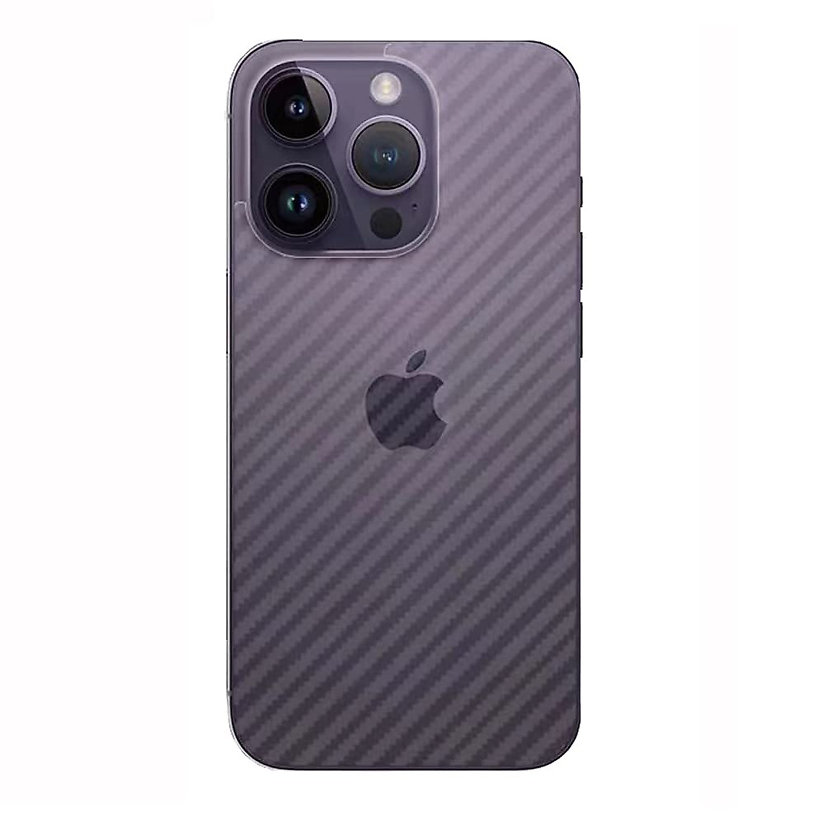 For iPhone 14 Pro Max Back Screen Protector 3D Carbon Fiber Ultra Thin Protective Film-2 packs-Transparent