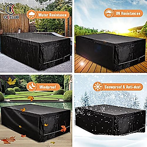 Patio Furniture Sectional Set Covers Large Waterproof Outdoor Furniture Set Covers Loveseat Set Covers Rectangle Heavy Duty 90" L x 64" W Black