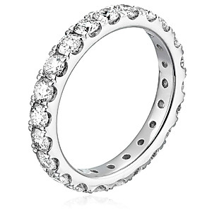 Vir Jewels 2 cttw Diamond Wedding Anniversary Band for Women Full Eternity Diamond Engagement Ring 14K White Gold Round Prong Set Size 7.5