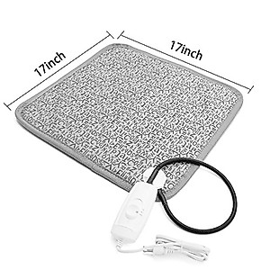 Nyicey Pet Heating Pad, Dog Cat Electric Heated Blanket Mat, Temperature Warming Cushion Bed with Anti Bite Tube