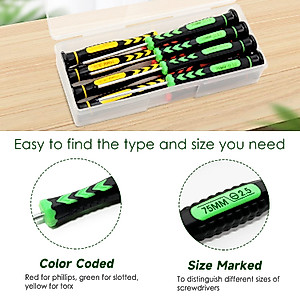 Screwdriver Set, FIXITOK 12Pcs Small Screwdriver Set Phillips Flathead Torx Screwdrivers Magnetic Jewelers Screwdriver Set Mini Screwdriver Set w/Magnetizer for Eyeglass Computer Phone Laptop Jewelry