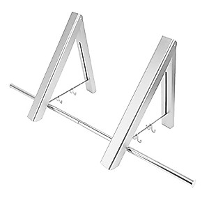 Retractable Clothes Hanger, Retractable Clothes Drying Rack Recessed Design Strong Load Bearing Wall Mounted Thickened for Bathroom for Office (Silver)